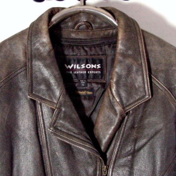 Wilsons Leather | Jackets & Coats | Vtg 8s Wilsons Brown Leather Bomber ...